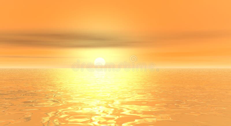 Digital seascape stock illustration. Illustration of sunrise - 7113604