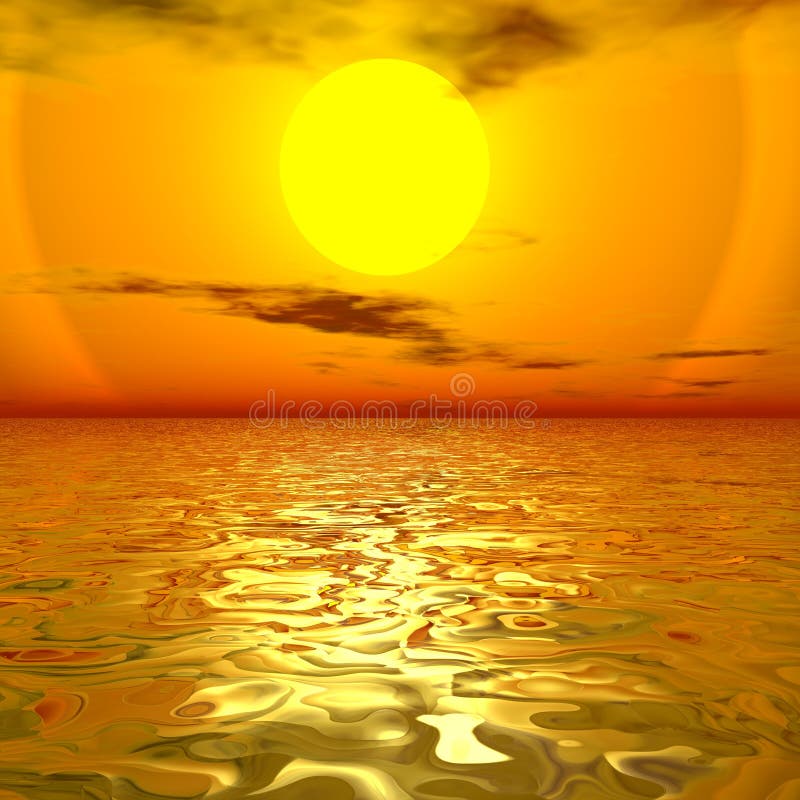 Digital seascape stock illustration. Illustration of cloudy - 7113625