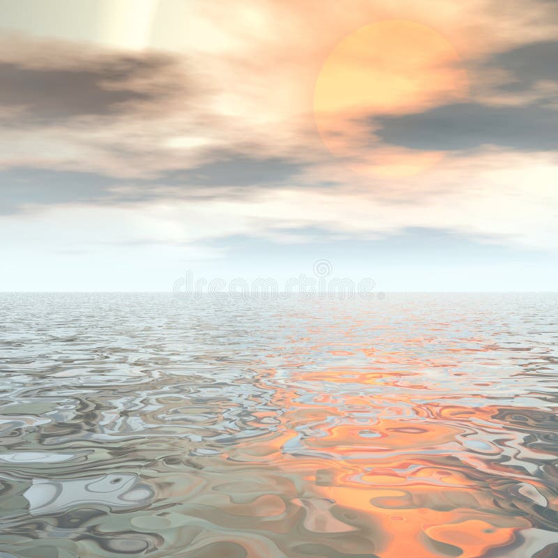 Digital seascape stock illustration. Illustration of morning - 7113730