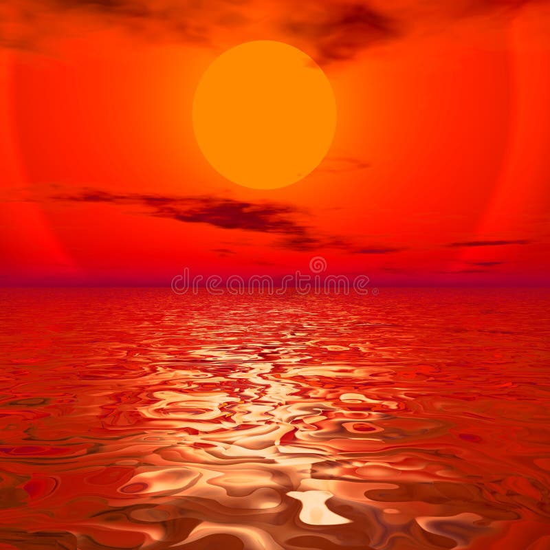 Digital seascape stock illustration. Illustration of summer - 7113754