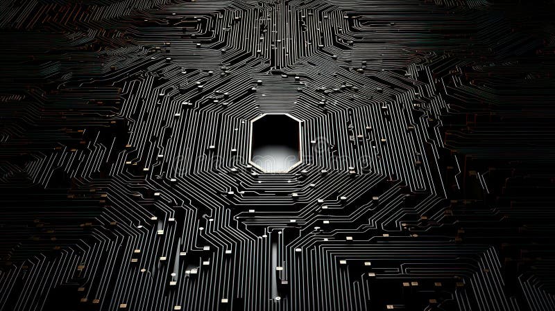 Digital Secrets Unveiled: Monochrome RFID Chip Texture Stock Photo ...