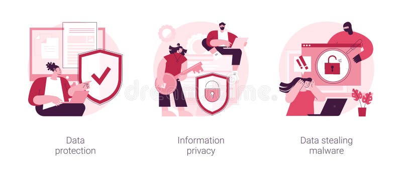 Digital Security Abstract Concept Vector Illustrations. Stock Vector - Illustration of metaphor ...