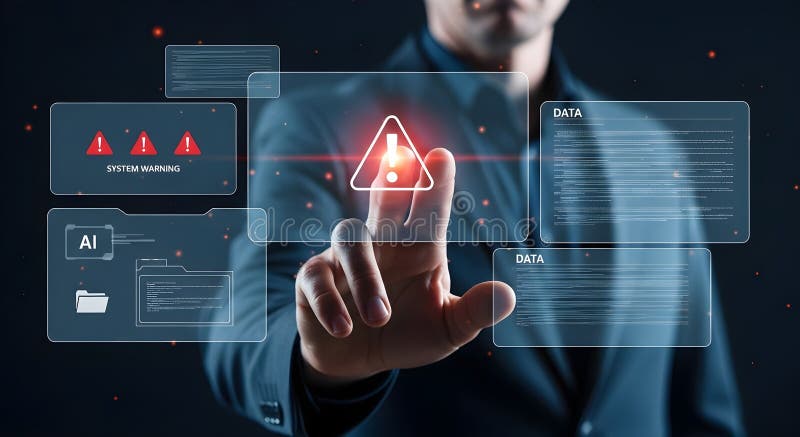 Digital Security Alert System Stock Illustration - Illustration of ...