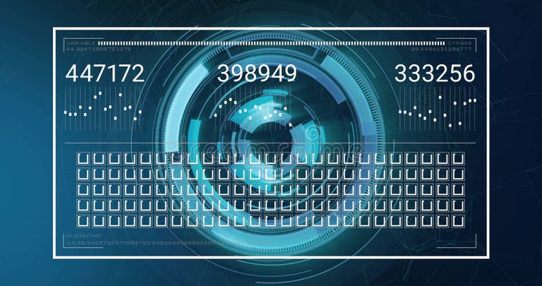Digital Security Code Image Over Futuristic Interface with Numbers and ...