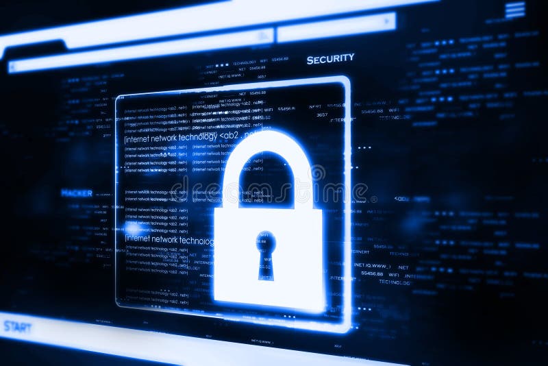 Digital security concept stock illustration. Illustration of binary ...