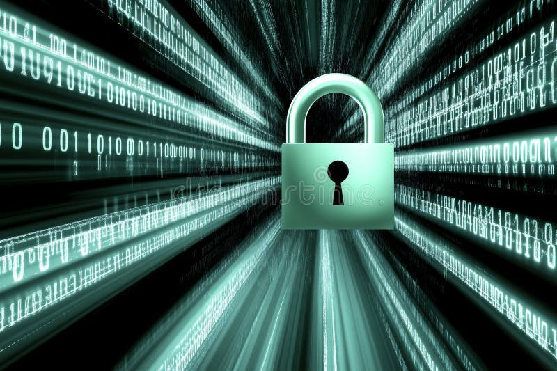 Digital Security Concept: Binary Code and Lock Symbolizing Online Data Protection Stock Image ...