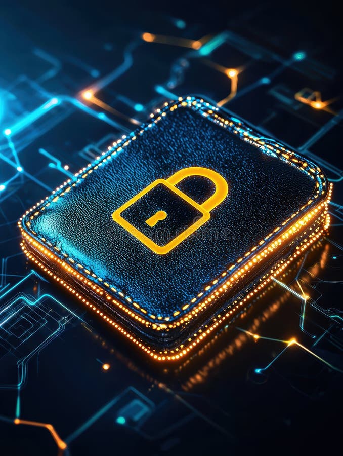 Digital Security Concept - a Close-up of a Padlock Stock Illustration ...