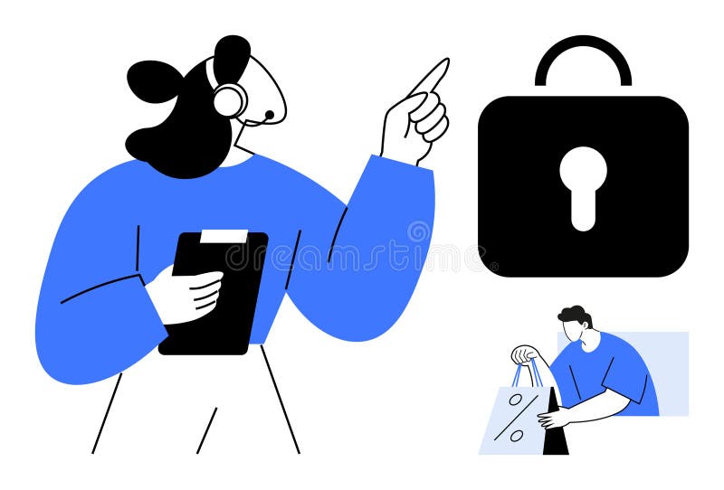 Digital Security Concept Featuring Customer Service Representative with ...