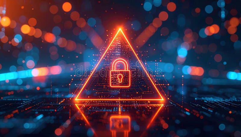Glowing Lock Inside Triangle Stock Illustrations – 9 Glowing Lock ...