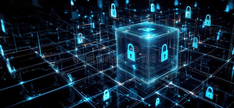 Digital Security Concept with Glowing Lock Symbols and Data Protection ...