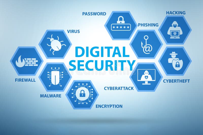 Digital Security Concept with Key Elements Stock Illustration ... Digital Security Concept with Key Elements Stock Illustration ...