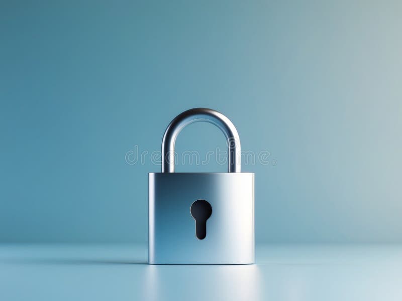Digital Security Concept with Padlock Symbol on Blue Background Stock ...
