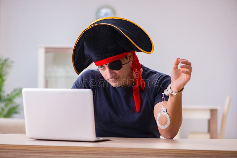 The Digital Security Concept with Pirate at Computer Stock Photo ...