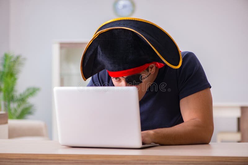 The Digital Security Concept with Pirate at Computer Stock Photo ...
