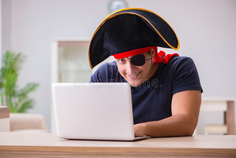 The Digital Security Concept with Pirate at Computer Stock Photo ...
