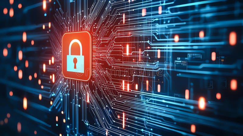 Digital Security Concept Showcasing a Padlock Against a Backdrop of ...