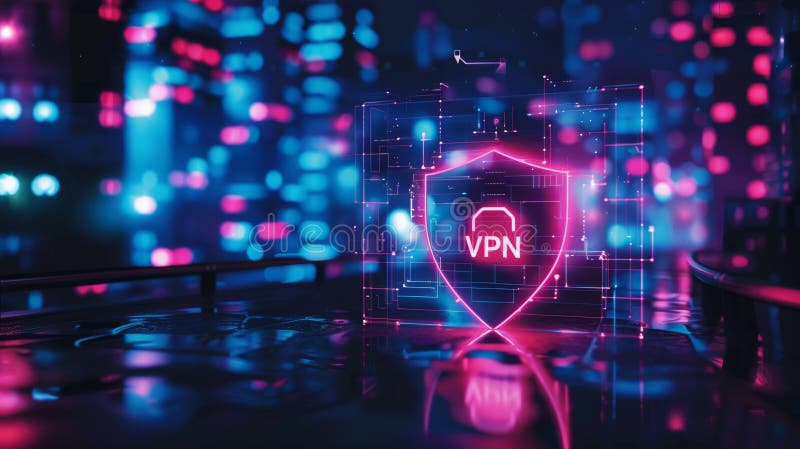 Digital Security Concept Showcasing a Virtual Shield with VPN ...