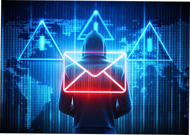 Digital Security Concept Showing Phishing Email Attack with a Hacker ...