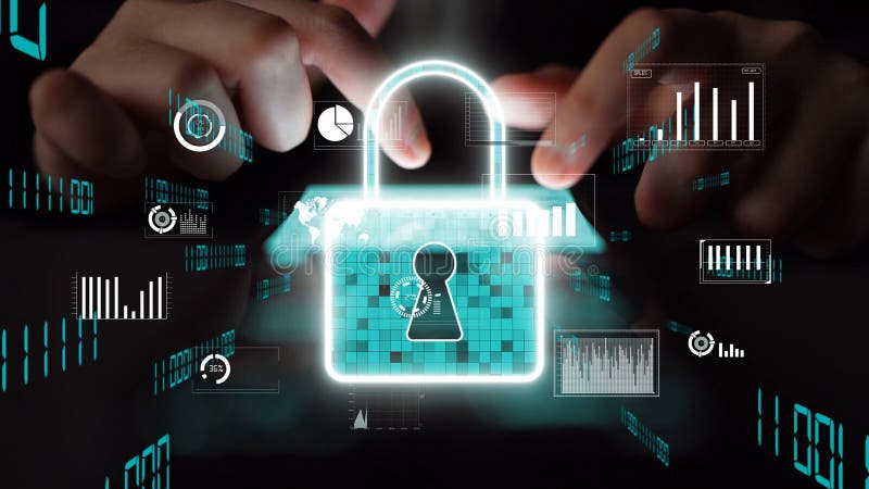 Digital Security Concept with Visual Lock Symbolizing Data Protection, Technology, and Cyber ...