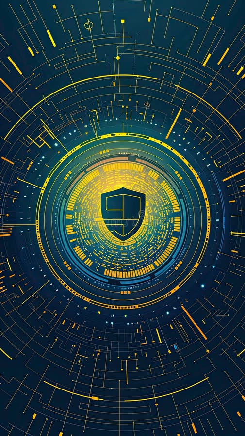 Digital Security Concept with Vivid Circular Patterns Stock ...