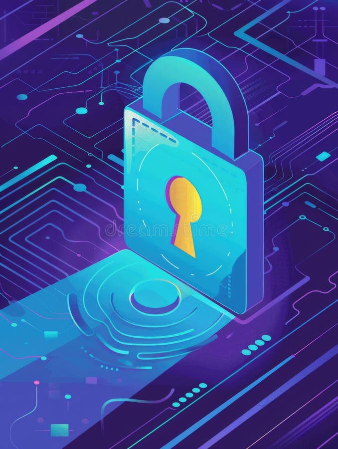 Digital Security - Cyber Locks Illustration Stock Photo - Image of ...