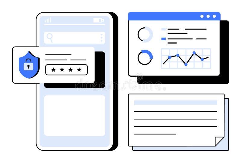 Password Visualization Stock Illustrations – 881 Password Visualization ...