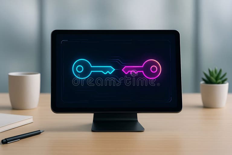 Digital Security and Data Encryption Concept Showcased on Tablet with a ...