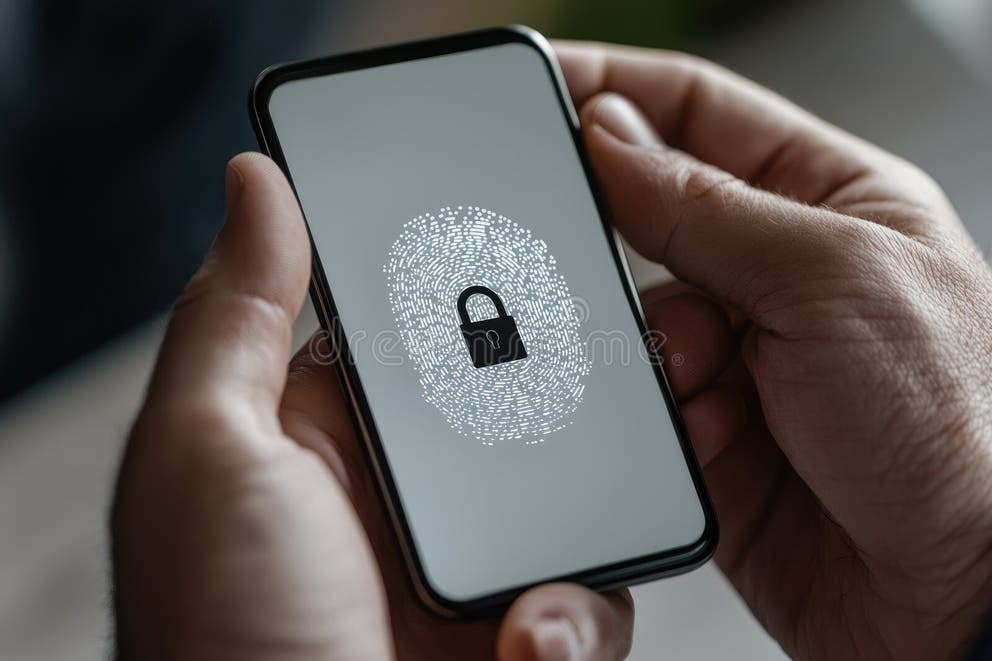 Digital Security, Data Protection: Cyber Defense, Encrypted Access, Fingerprint Scan, Strong ...
