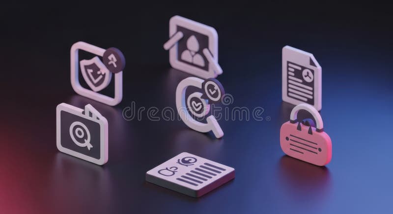 Digital Security and Data Protection Icons Symbolizing Online Safety ...