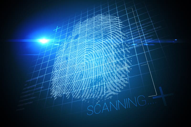 Digital Security Hand Print Scan Stock Illustration - Illustration of ...