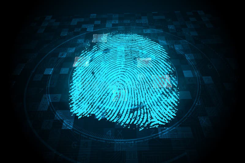 Digital Security Hand Print Scan Stock Illustration - Illustration of ...