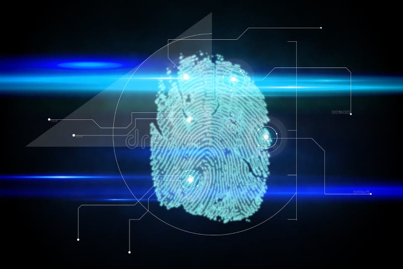 Digital Security Hand Print Scan Stock Illustration - Illustration of ...