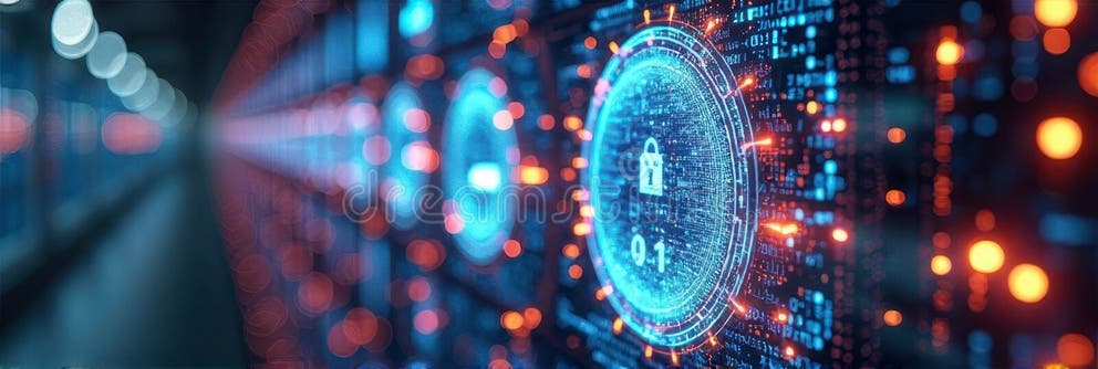 Digital Security Interface: Futuristic Lock Screen with Technology ...