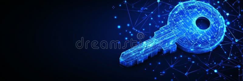 Digital Security Key Access Symbol with Connected Dots and Triangles on ...