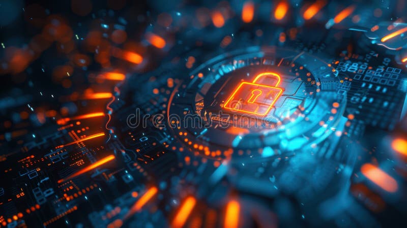 The Digital Security Lock.AI Generated Image Stock Photo - Image of ...