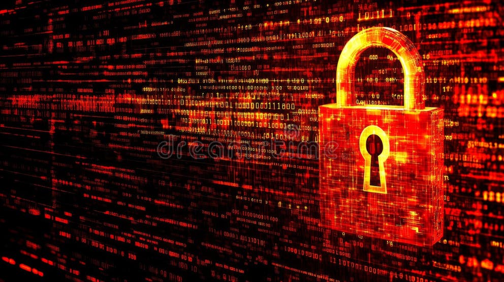 Digital Security Lock Encrypted Data System Stock Illustration ...