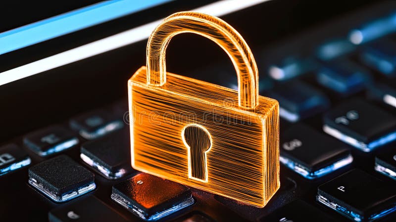 Digital Security Lock Symbol on a Computer Keyboard Representing Online ...