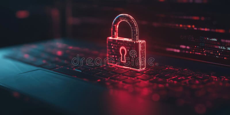 Digital Security Lock Symbolizing Cybersecurity on Laptop Keyboard with ...