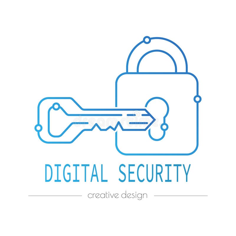 The Digital Security Logo. Security Tools Stock Vector - Illustration ...