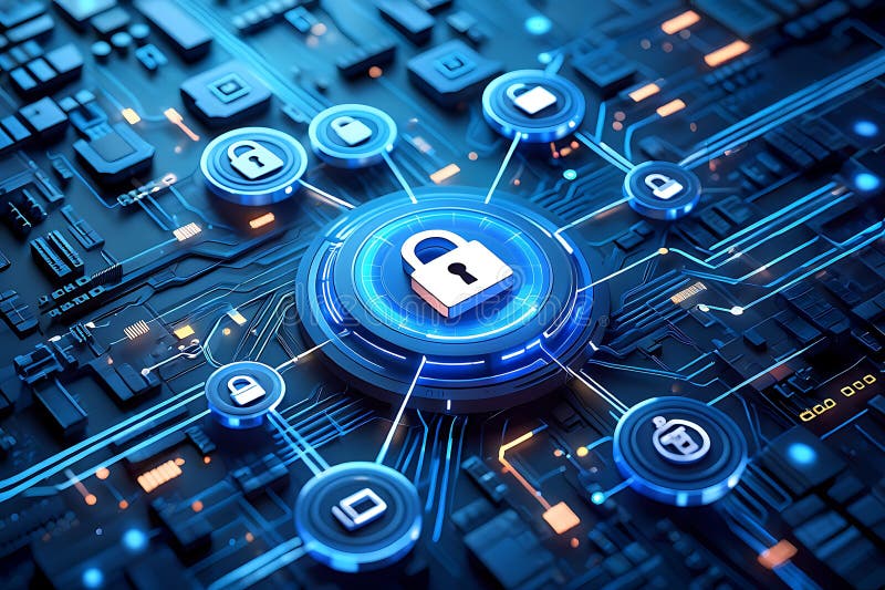 Digital Security Network Concept Connecting Encrypted Data Nodes for Protection Stock ...