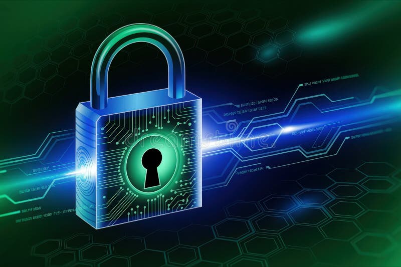 Digital Security and Privacy Concept Stock Illustration - Illustration ...