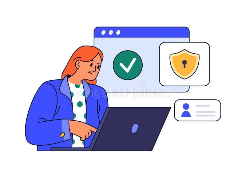 Digital Security and Protection of Personal Info Stock Illustration ...