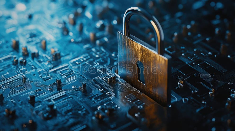 Digital Security - Semiconductor Lock Stock Photo - Image of security ...