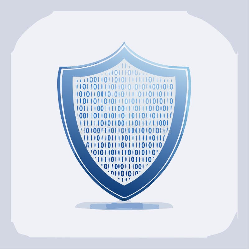 Digital Security Shield with Binary Code (1 Stock Image - Illustration of software ...