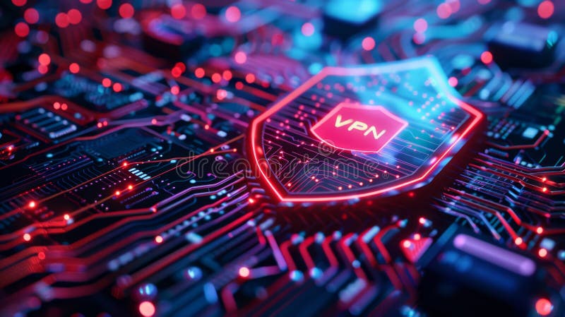 Digital Security Shield Symbolizes VPN Technology Securing Online ...