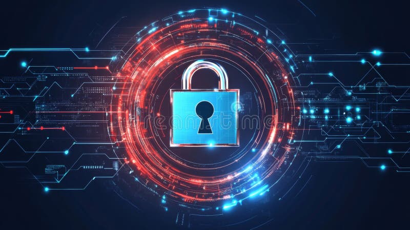 Digital Security System Network Data Protection Stock Illustration ...