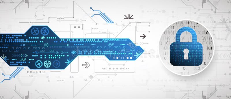 Digital Security Technology Concept for Business Background Stock Vector - Illustration of ...