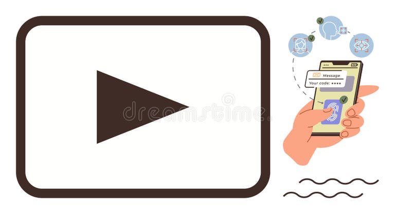 Digital Security with Two-Factor Authentication and Media Content Access Stock Vector ...