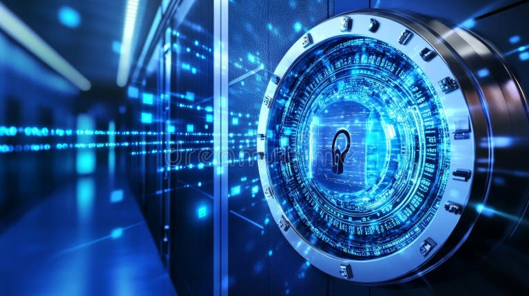 Digital Security Vault Abstract Image of a Futuristic Digital Vault ...