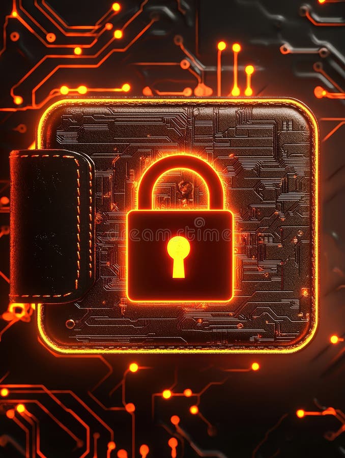 Digital Security: Wallet with a Glowing Lock Stock Photo - Image of ...